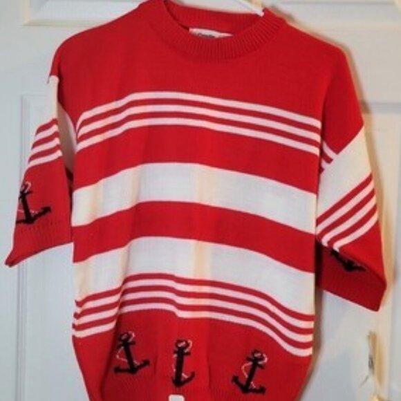 Christian stevens | Sweaters | Vintage Christian Stevens Red And White ...